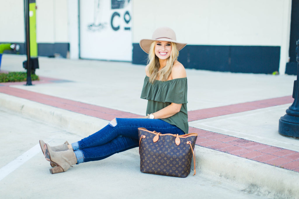 Olive Off-the-Shoulder Top – Champagne & Chanel